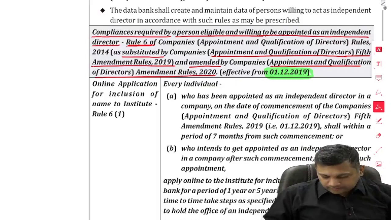 Final Law - Selection of Independent Directors and Data Bank - YouTube