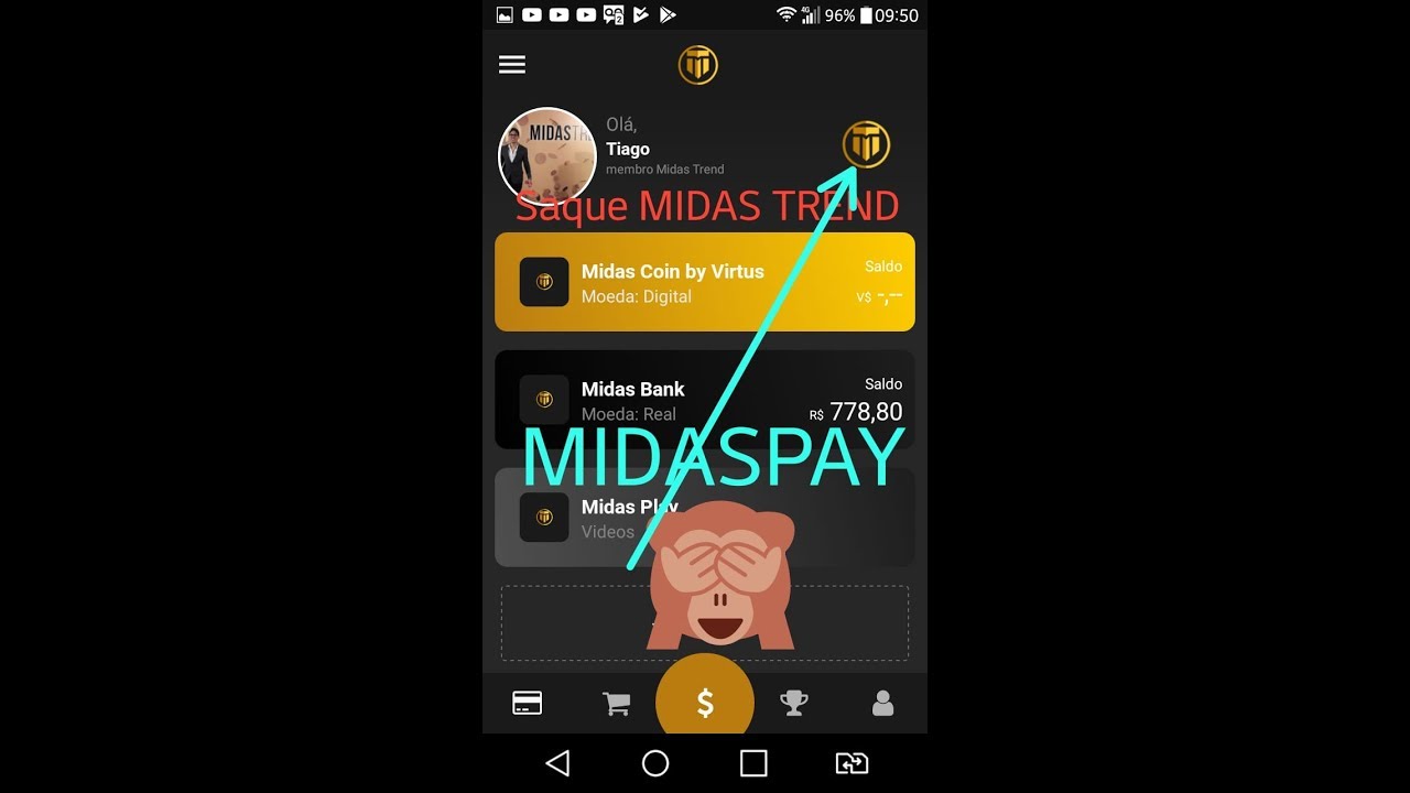 SAQUE MIDAS TREND - MIDASPAY - YouTube