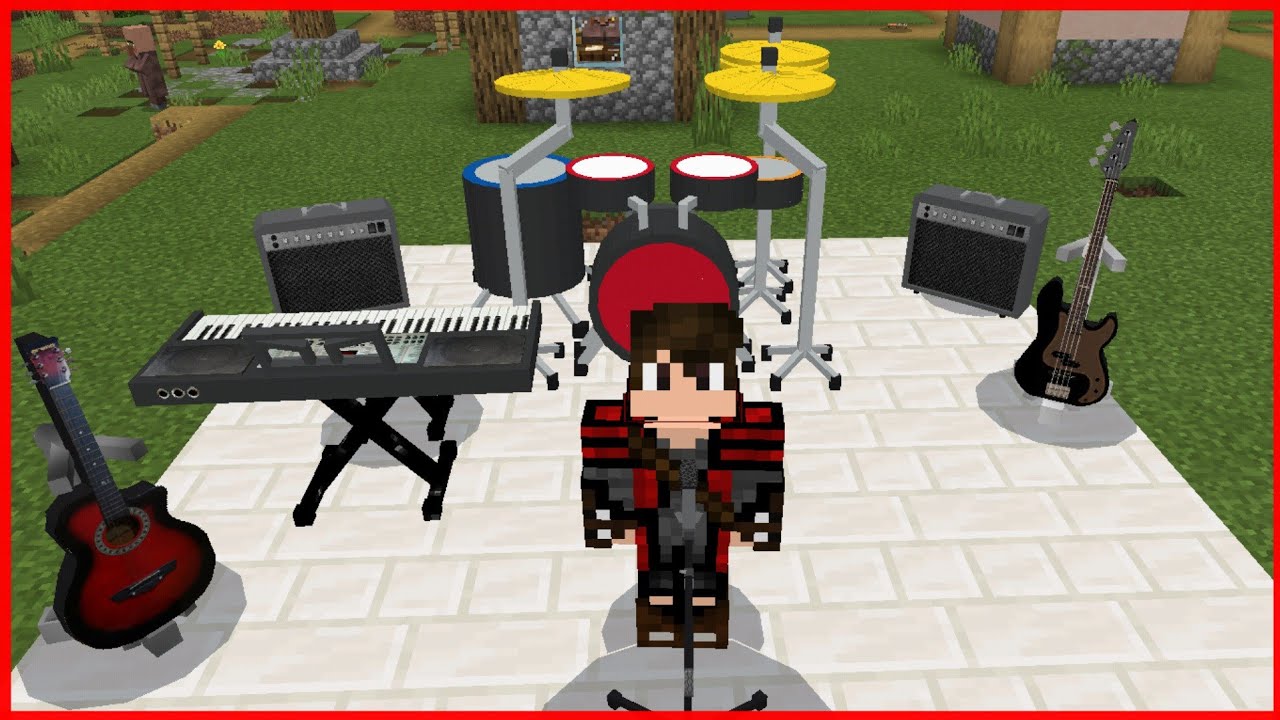 SAIU!! MELHOR ADDON/MOD DE INSTRUMENTOS MUSICAIS PARA MINECRAFT PE ...