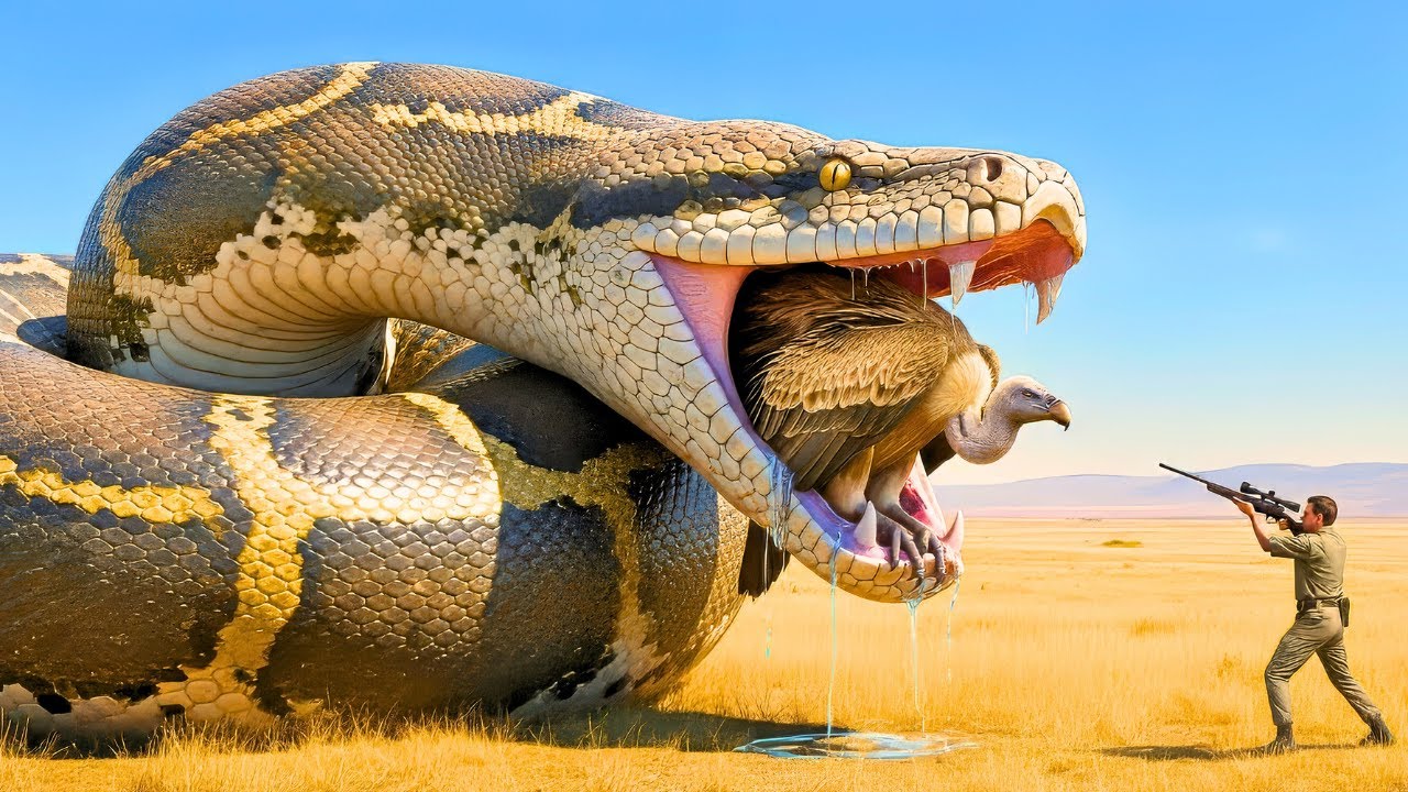 Rescue Team Saves Vulture from a Giant Python Attack - YouTube