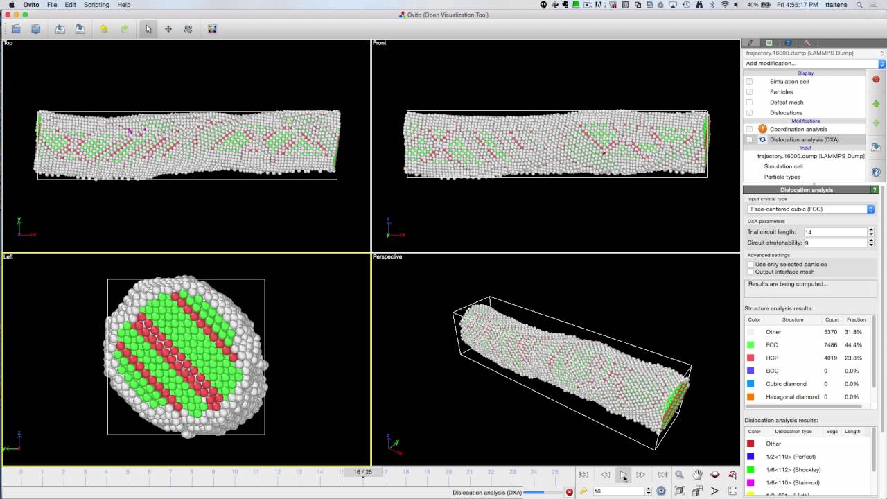 Ni [100] NW Tensile test in Ovito with NN and DXA Analysis - YouTube