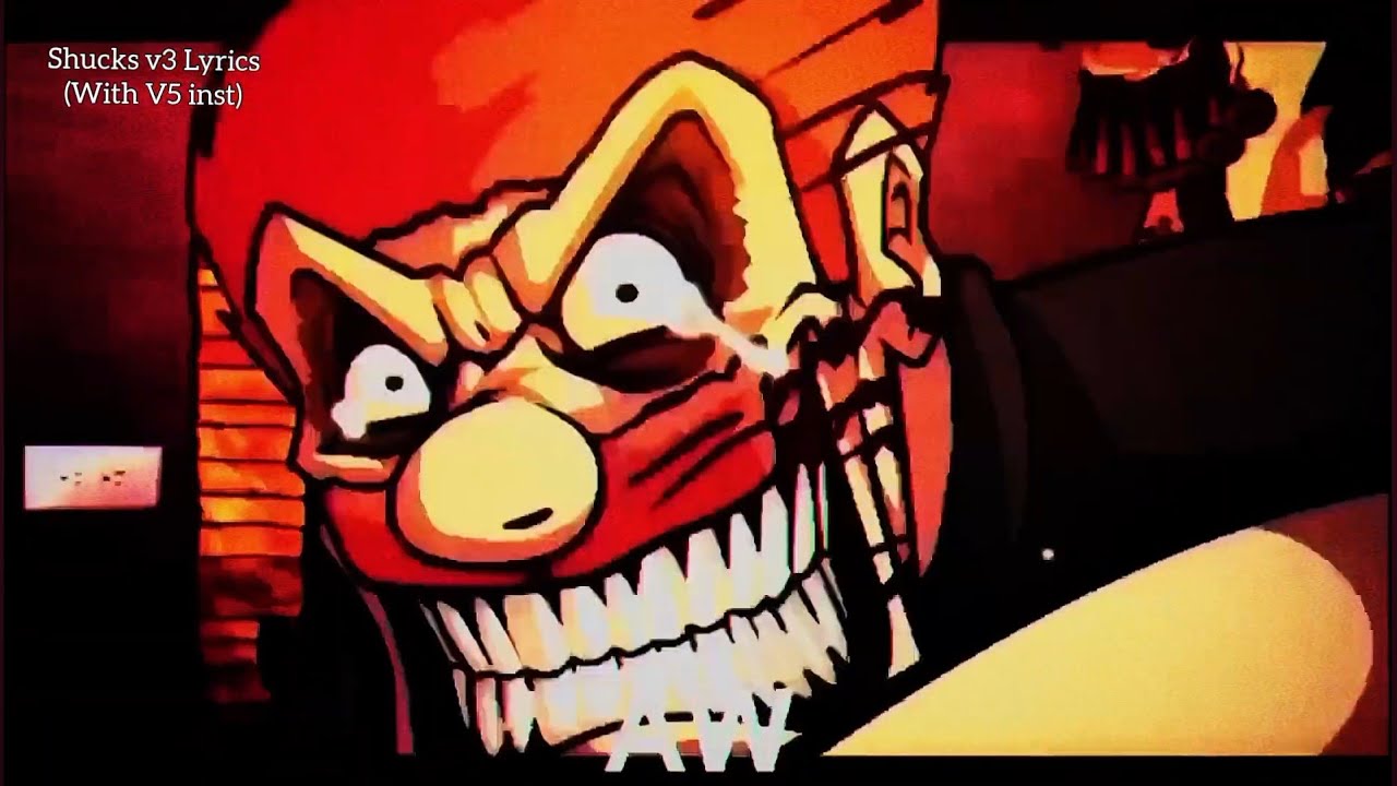 SHUCKS V5 WITH V3 LYRICS ( + Reshaded Animation ) #fnfmod #shucks # ...