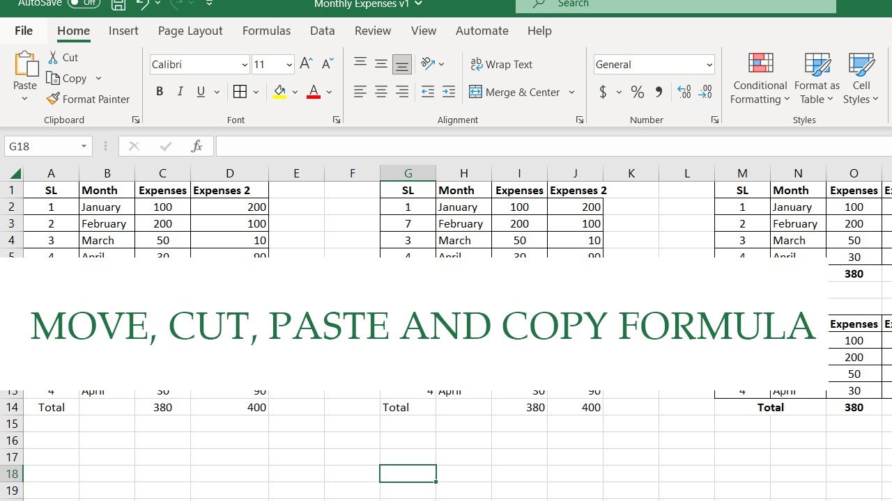 Move, Cut, Paste and Paste Formula Tagalog Tutorial - YouTube