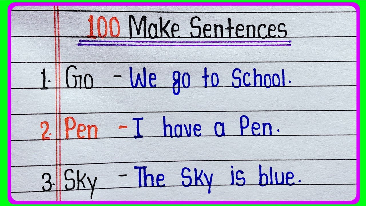Make Sentences in english from 100 words || How to Make Sentences ...