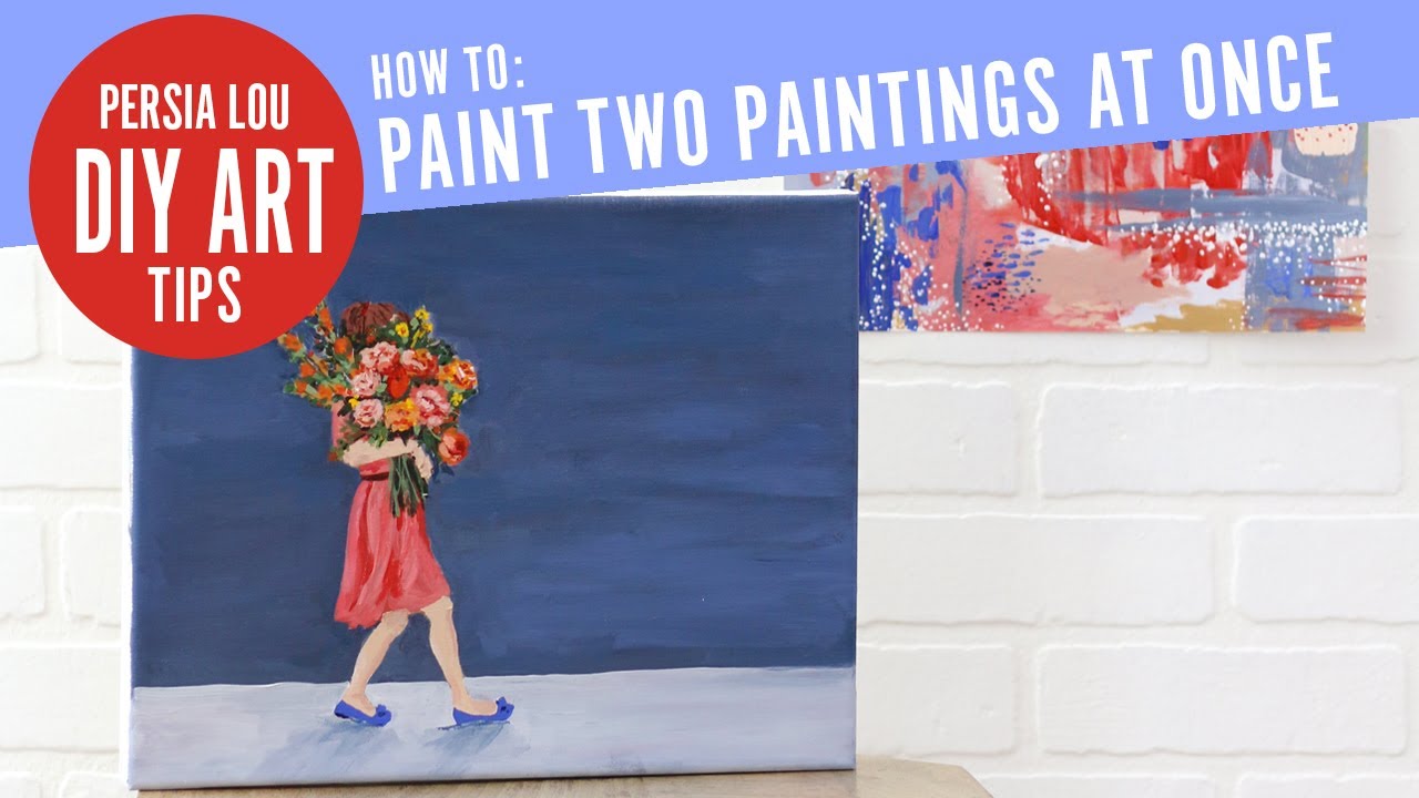 Simple Acrylic Painting Technique - Paint Two Paintings At Once - YouTube