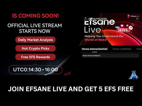 How to participate in Efsane's Livestreaming event and receive 5 EFS tokens worth $15 for Free.