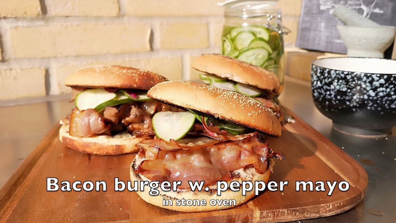 Bacon burger with pepper mayo - YouTube
