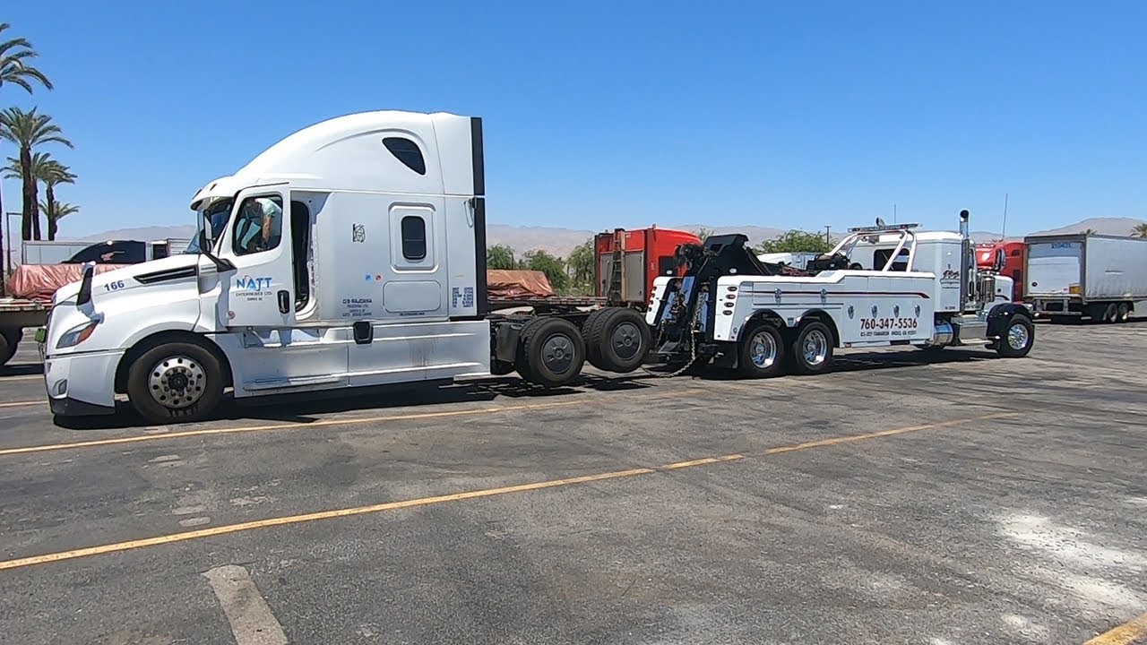 Rear Towing Low Profile Freightliner Cascadia - YouTube