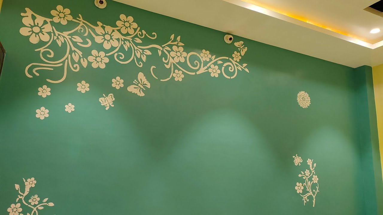 putty stencil texture design banty betul - YouTube