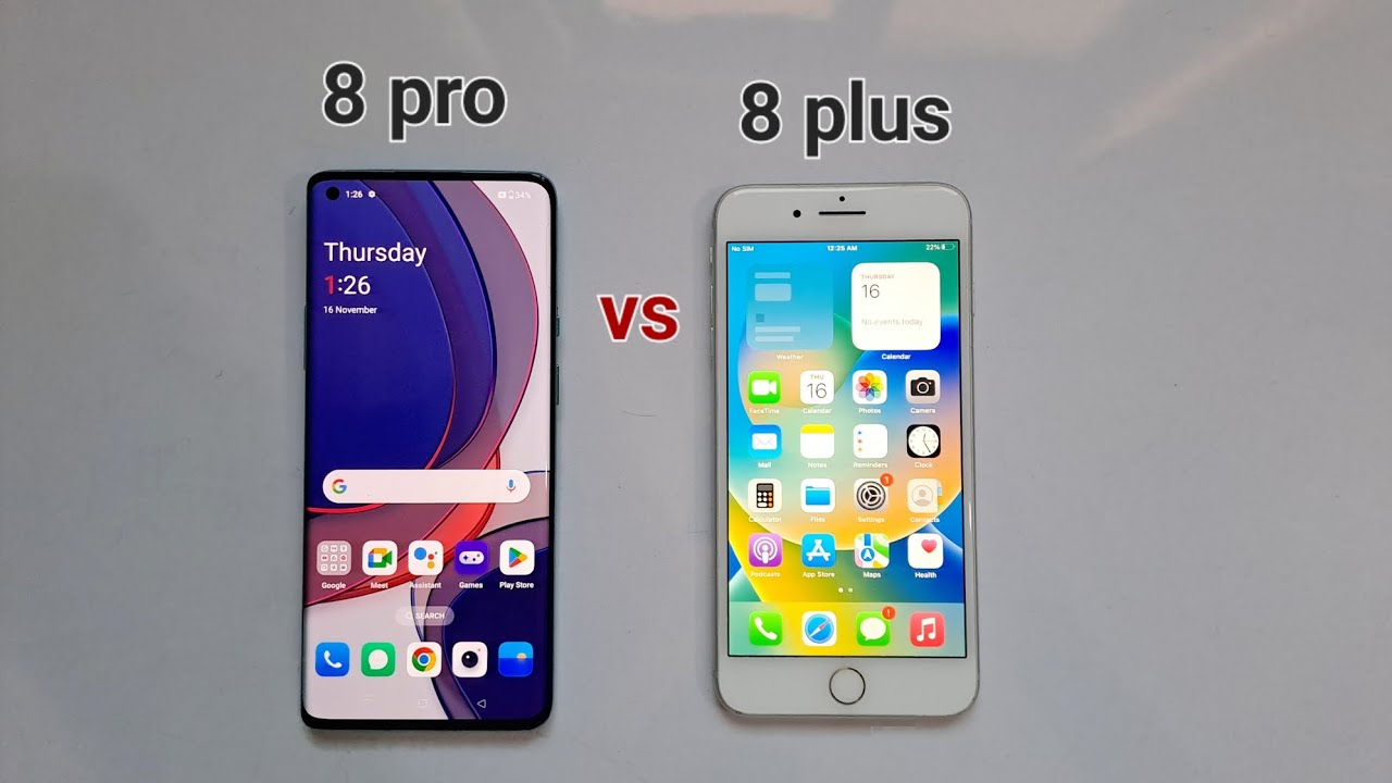 iPhone 8 plus vs one plus 8 Pro speed test - YouTube