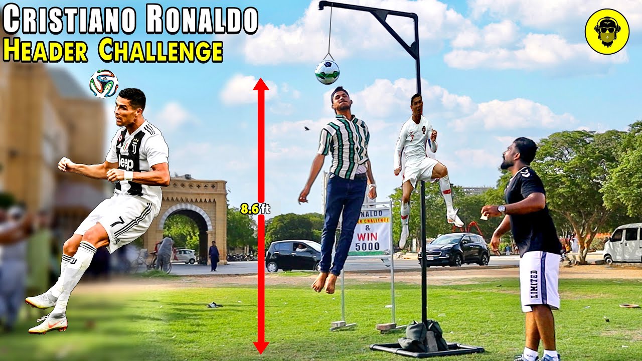 Beat Cristiano Ronaldo Header For 10,000 - YouTube