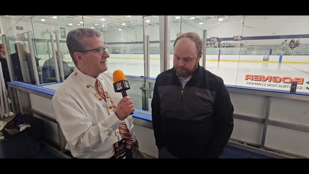 Keith Kokinda talks with Coach Roemer before the Wooster Bulls Take on ...