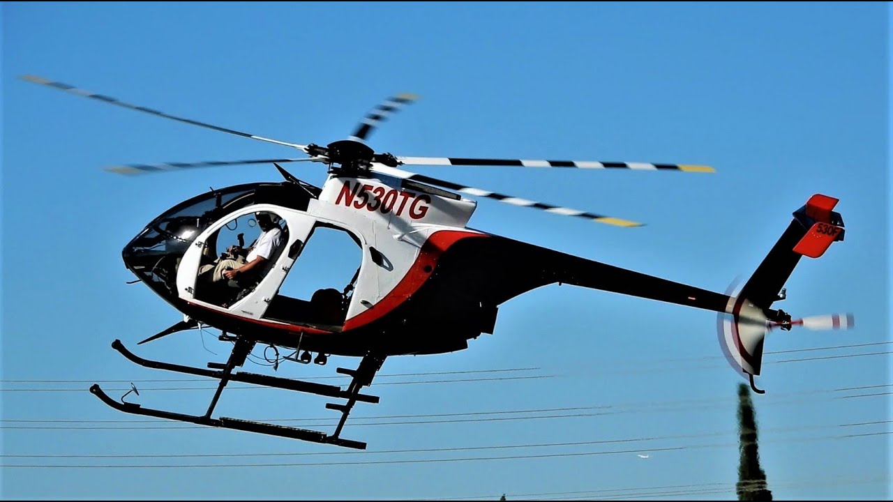 MD530F Start-Up, Takeoff & Landing - MD Helicopter N530TG (Hughes 500 ...