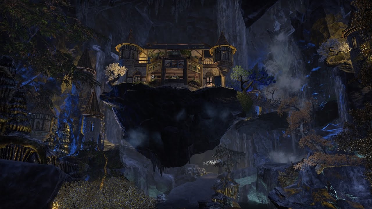 Eso Housing: Custom build House between Waterfalls - YouTube