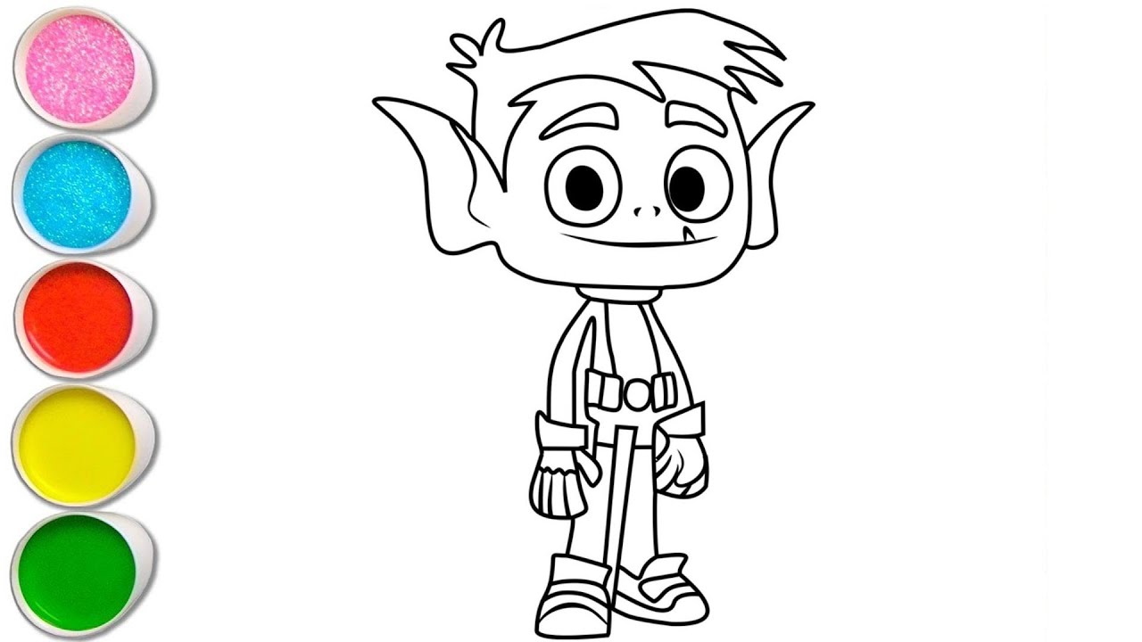 How to Draw A Beast Boy From Teen Titans go, Drawing for kids | Let's ...