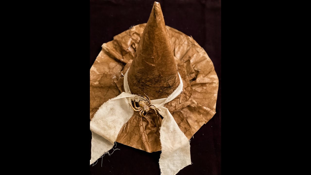 Make an easy witch hat out of a paper bag tutorial - YouTube