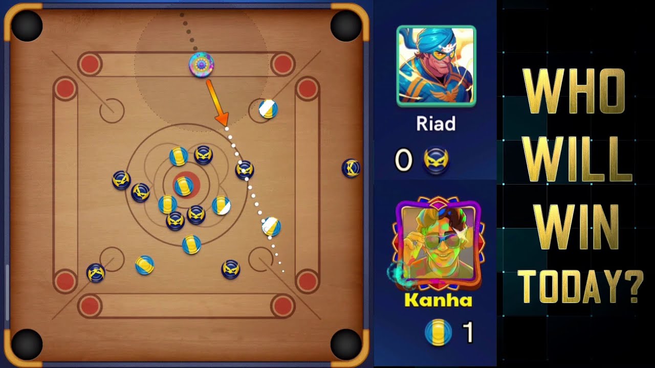 Who will win today ? - Riad Vs kanha Hard Fight Online carrom board ...