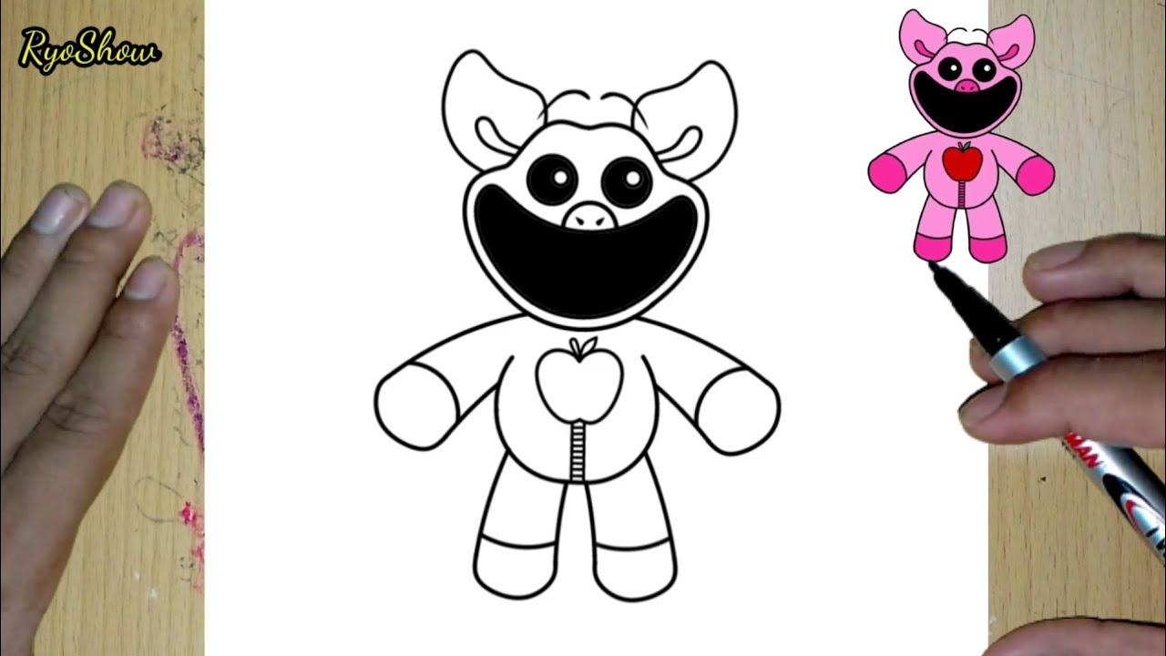 Poppy Playtime - how to draw picky piggy - YouTube