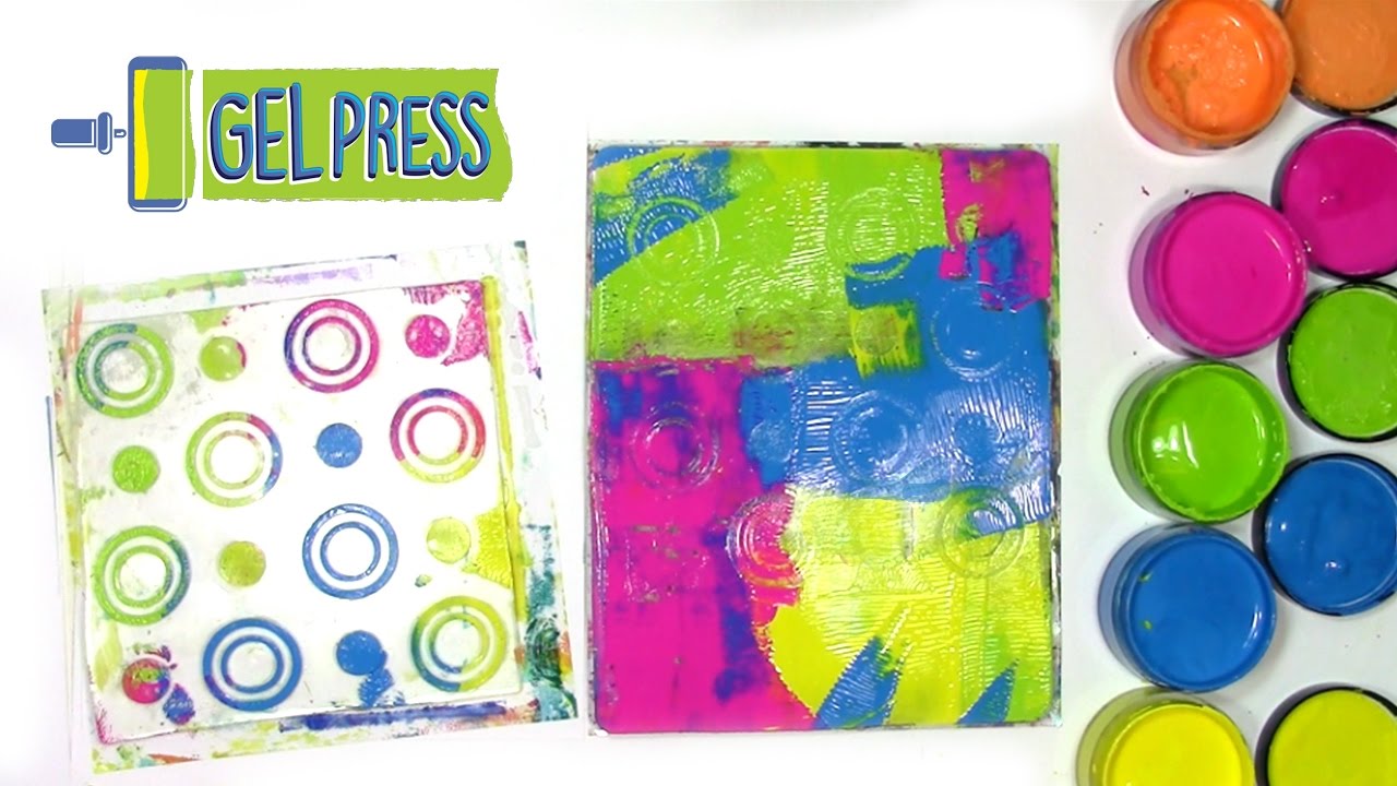 Making rainbow circles with the Impressable Gel Press Plate - YouTube