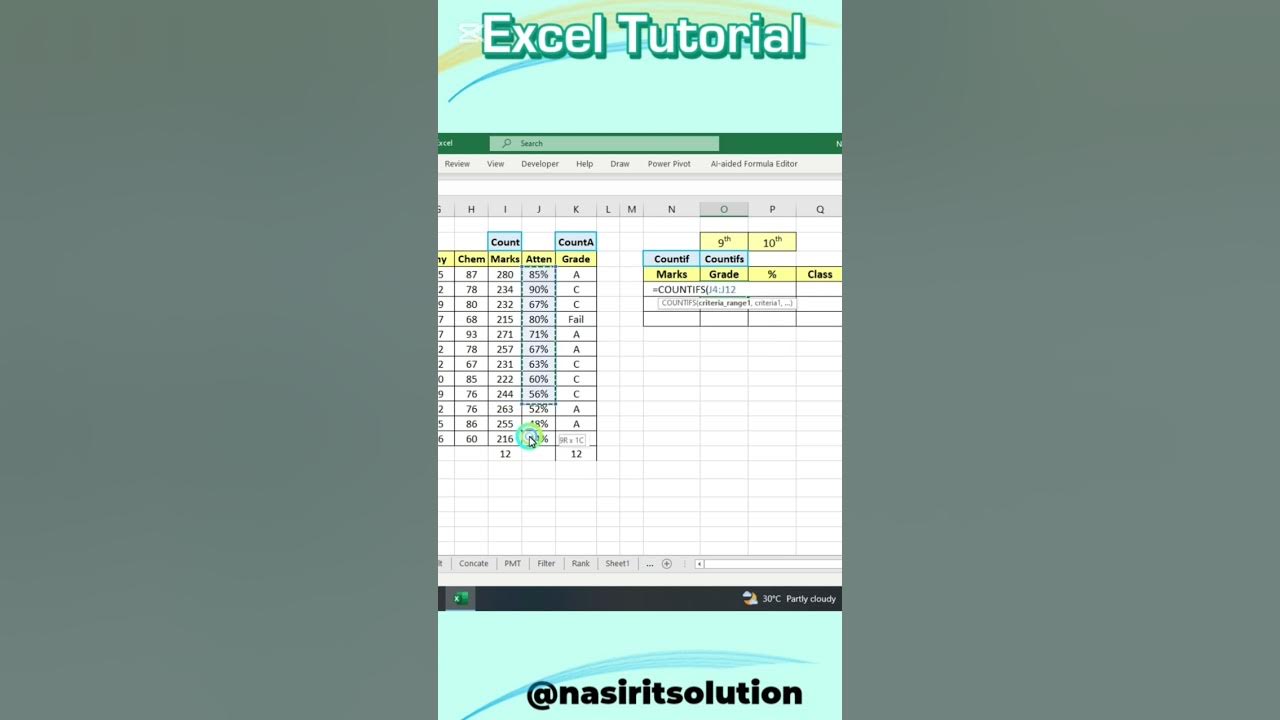 CountiF Vs countifs function in Excel - YouTube