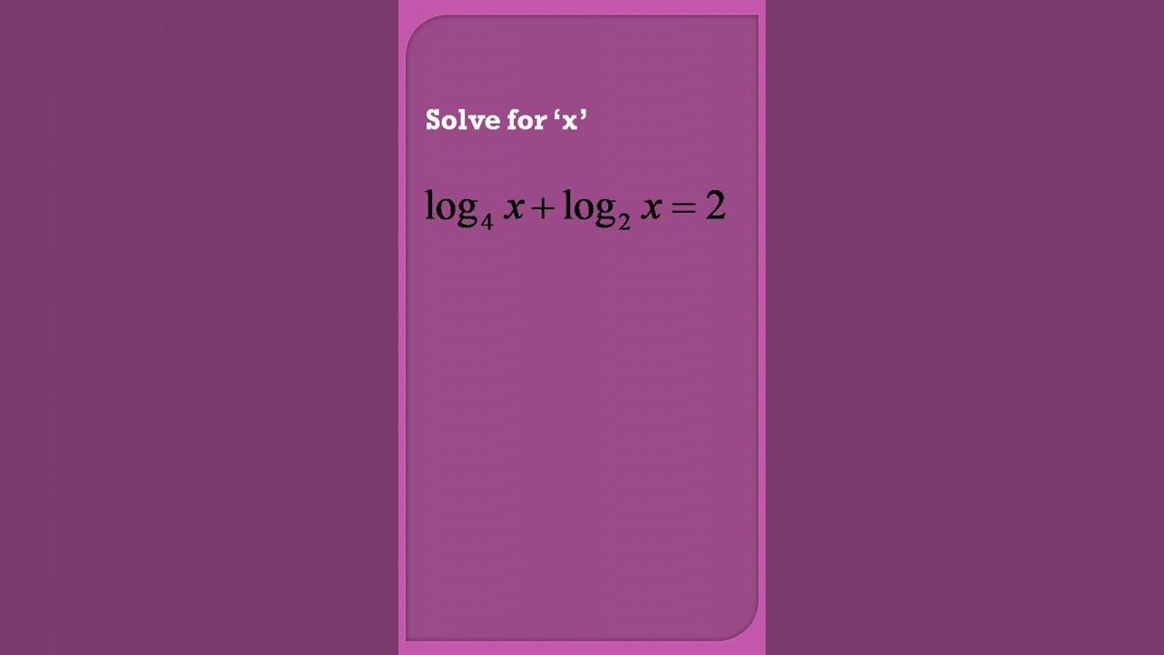 solving-a-logarithmic-equation-with-different-bases-youtube