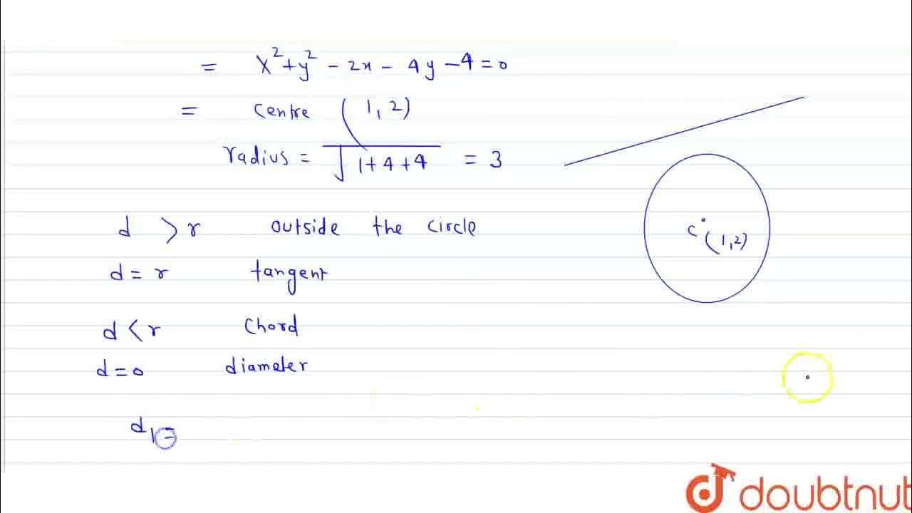 For the circle x^(2)+y^(2)-2x-4y-4=0 ,the lines 2x+3y-1=0,2x+y-1=0 are | CLASS 12 | PARABOLA ...
