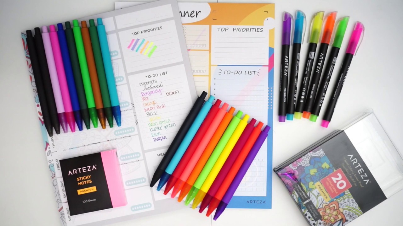 Stationary Goodies! | Gel Pens, Planner Pads + More! | Arteza - YouTube