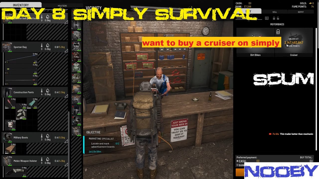 Day 8 on Simply Survival pve server - Scum 0.96 - YouTube