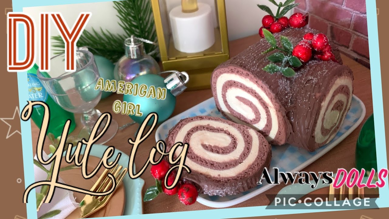 DIY - American Girl - Christmas Yule Log Cake 🎅🎂 - YouTube