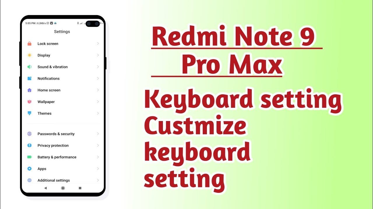 Redmi Note 9 Pro Max , Keyboard setting Custmize keyboard setting tips ...