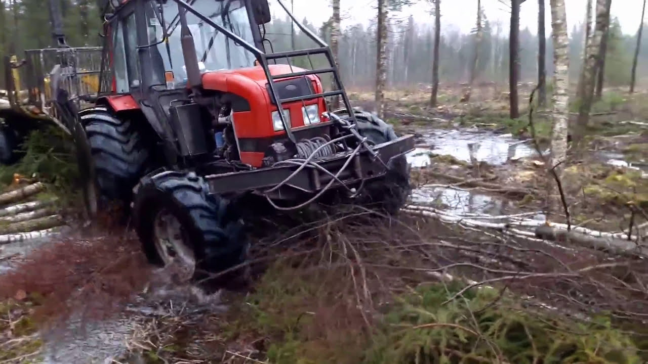BELARUS MTZ 952.3 in wet forest!!! - YouTube