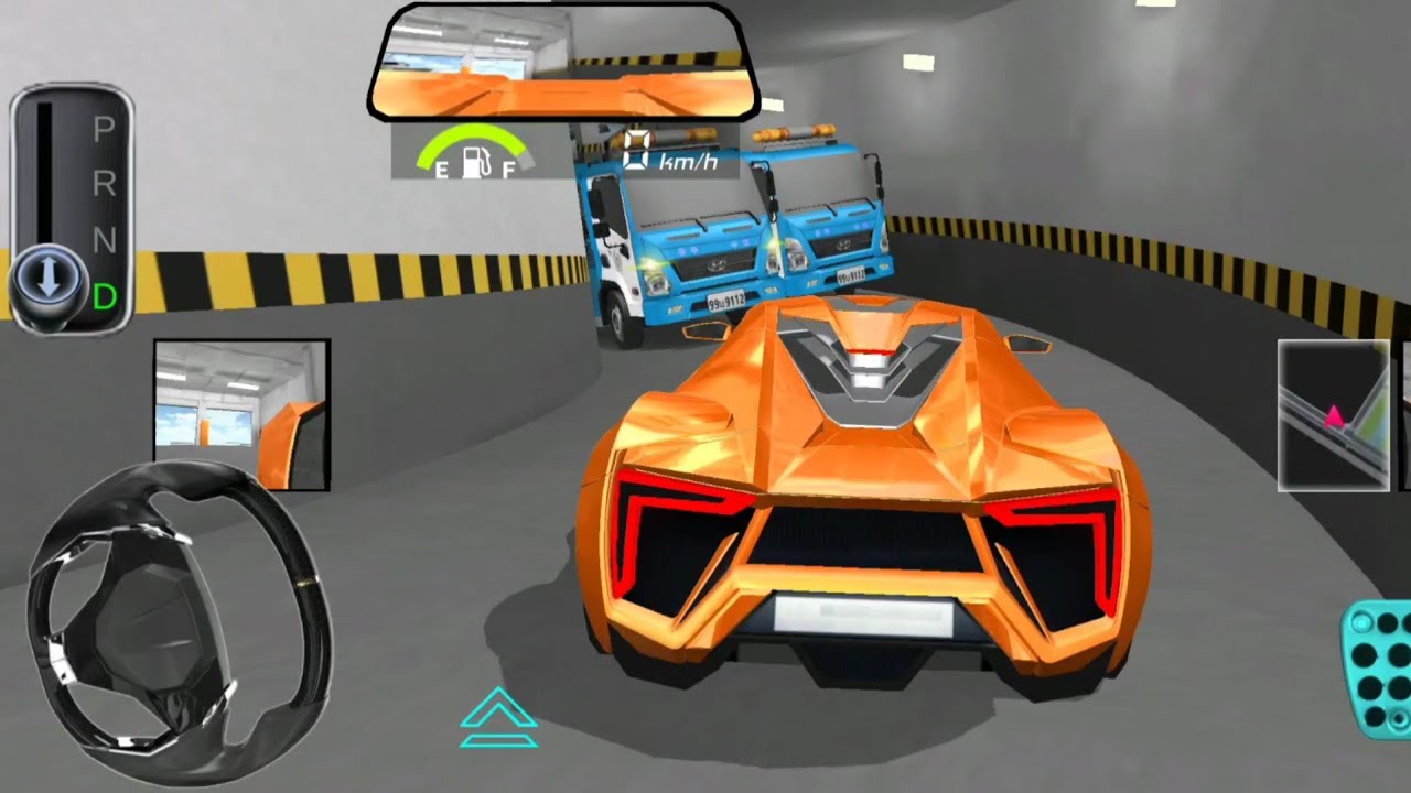 Brand New Orange Color Car Is Ready For Parking - 3d Driving Class ...