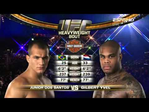 Junior dos Santos vs  Gilbert Yvel   UFC 108 Evans vs  Silva   January 2, 2010