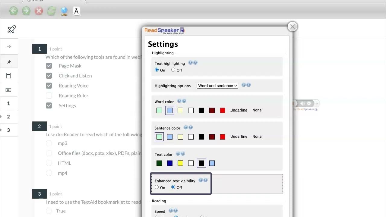 Using ReadSpeaker and Respondus in Canvas New Quizzes - YouTube