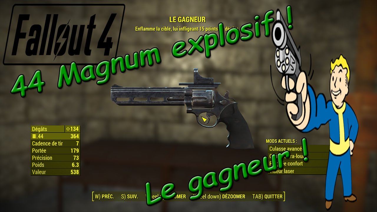 Fallout 4 : Obtenir le 44 Magnum avec balles incendiaires| le gagneur ...