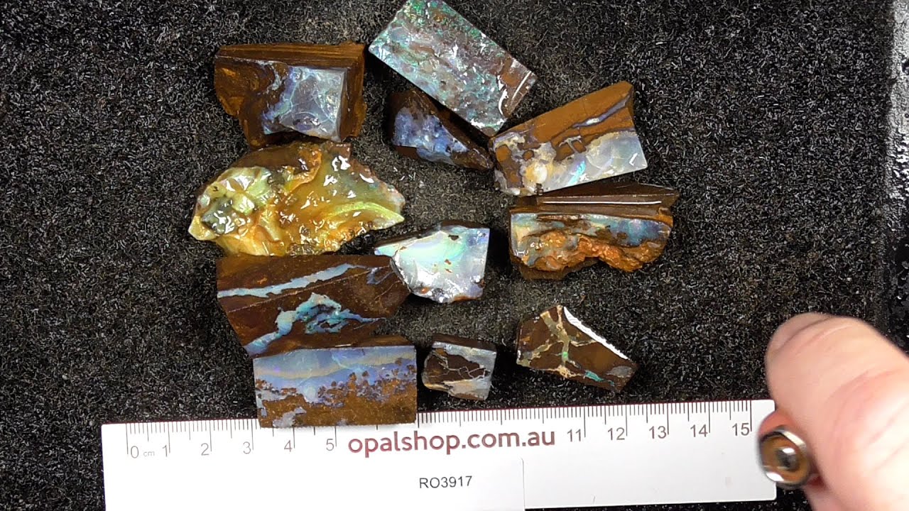 Ro3917 - Rough Boulder Opal Parcel from Queensland Australia - YouTube