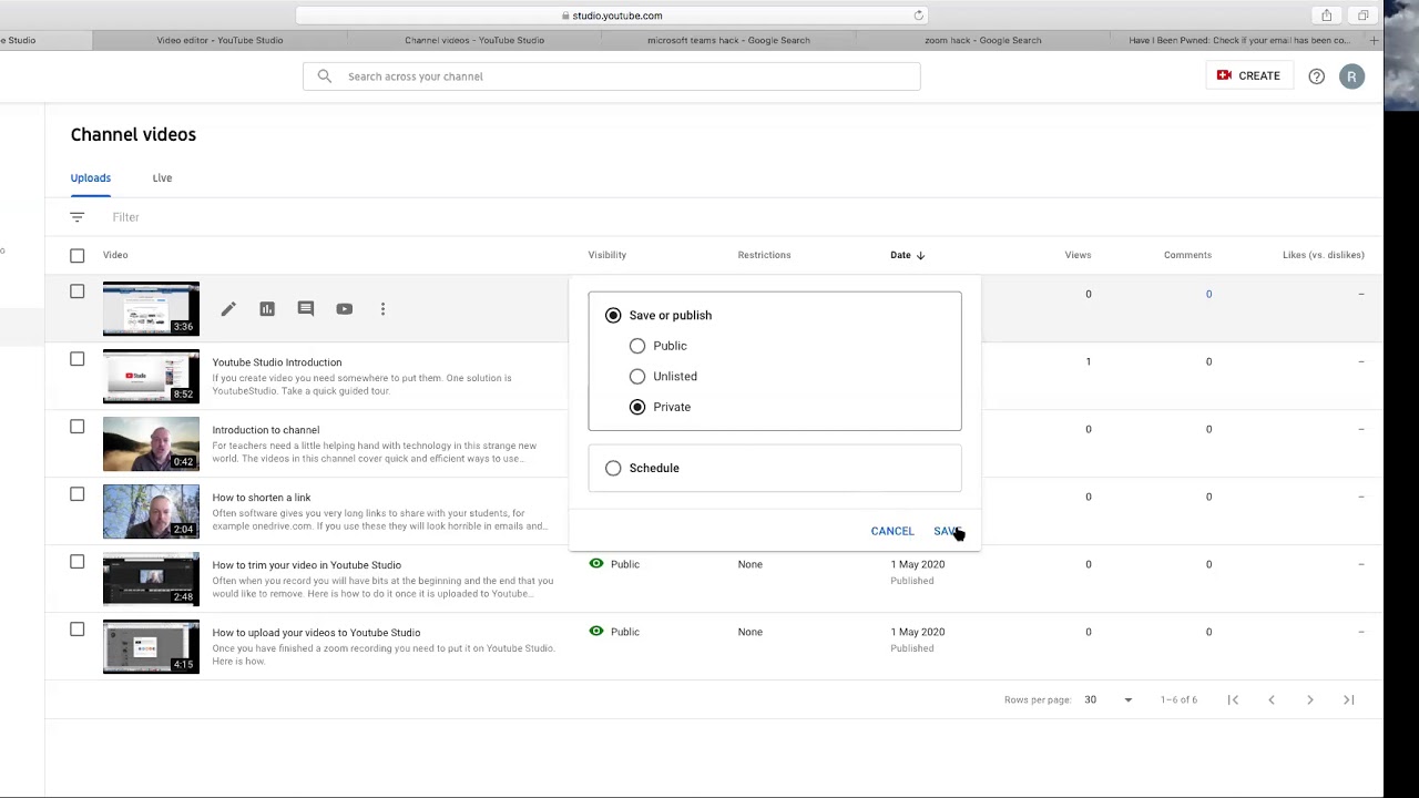 Youtube Privacy/Visibility Settings - YouTube