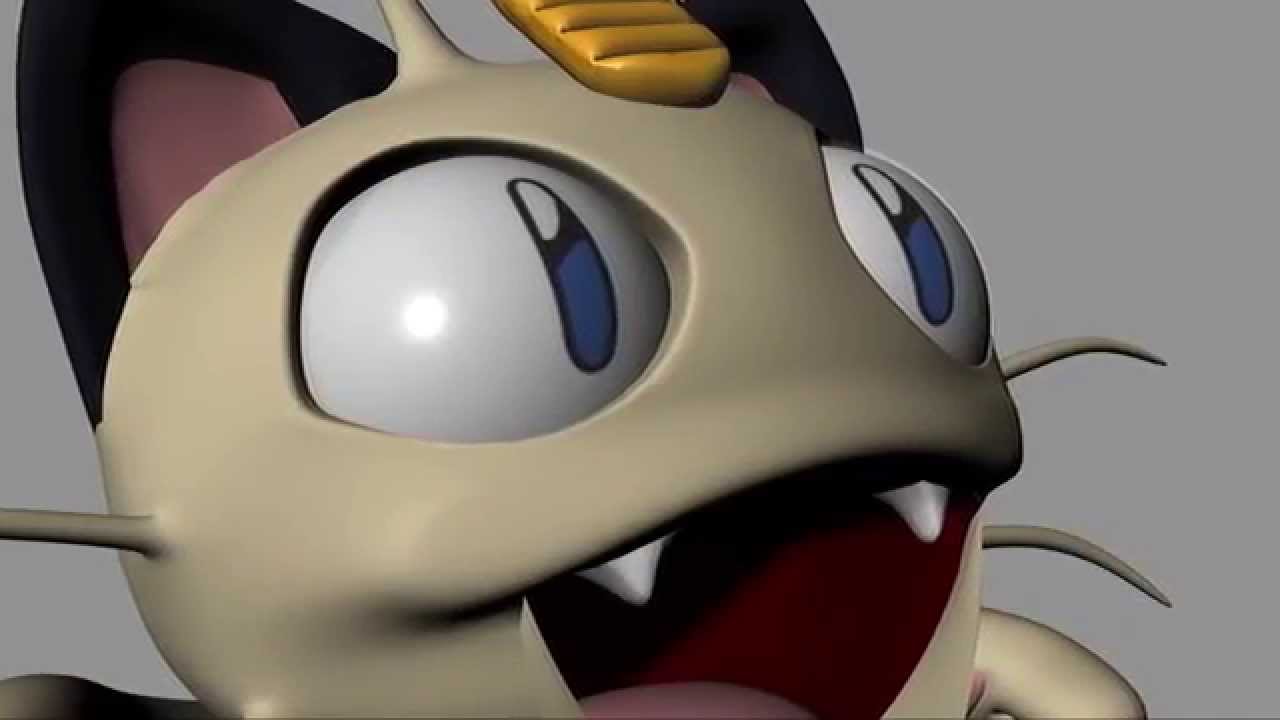 Meowth Modelado 3D - YouTube