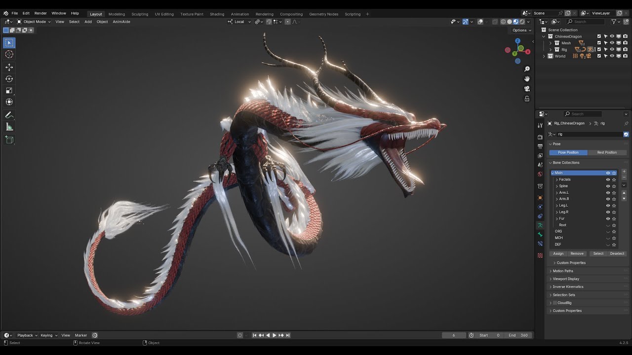 Chinese Dragon Rig Update V2 in Blender - YouTube