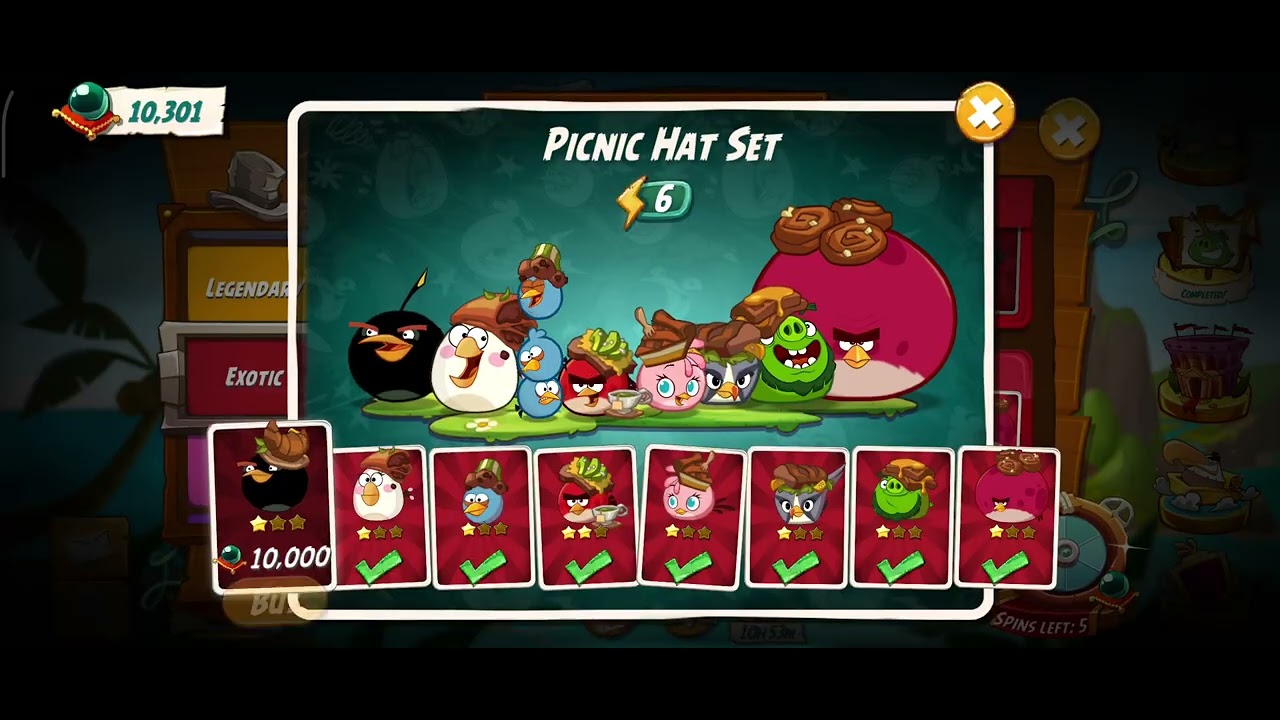 Picnic Hat t set complete - Slingshot upgrade to level 130 🥳😘 - Angry ...