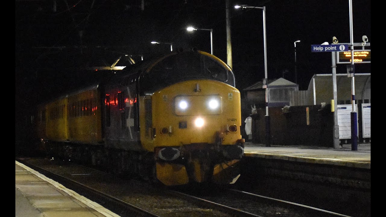 DRS Class 37 No. 37401 TnT DBSO No. 9701 on 1Q43 Crewe - Crewe C.S ...