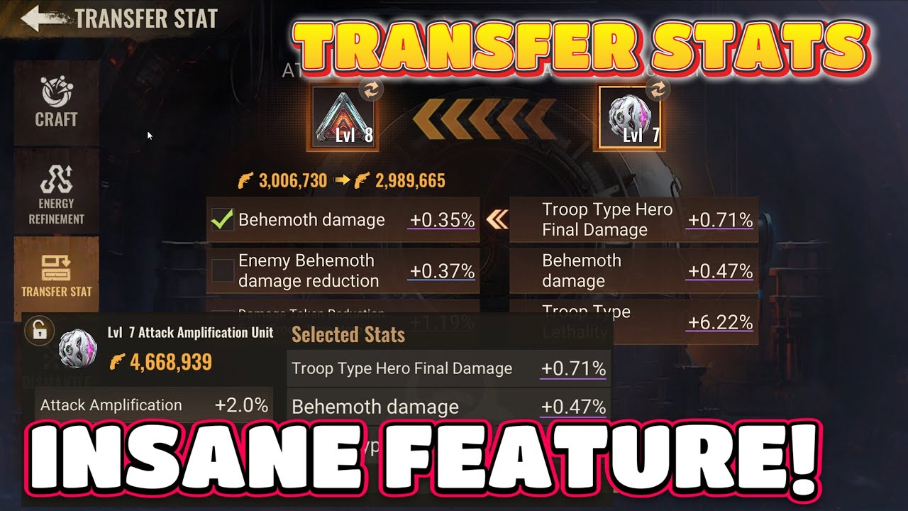 State of Survival :Insane gem Feature ! Stats Transfer !! - YouTube