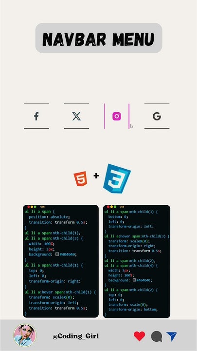 Navbar Menu 💥 #shortvideo #codinglover #webdesign #bts #webcode #webdevelopment - YouTube