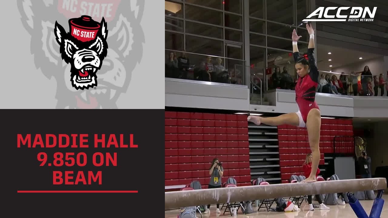NC State's Maddie Hall Claims The Top Spot On Beam - YouTube