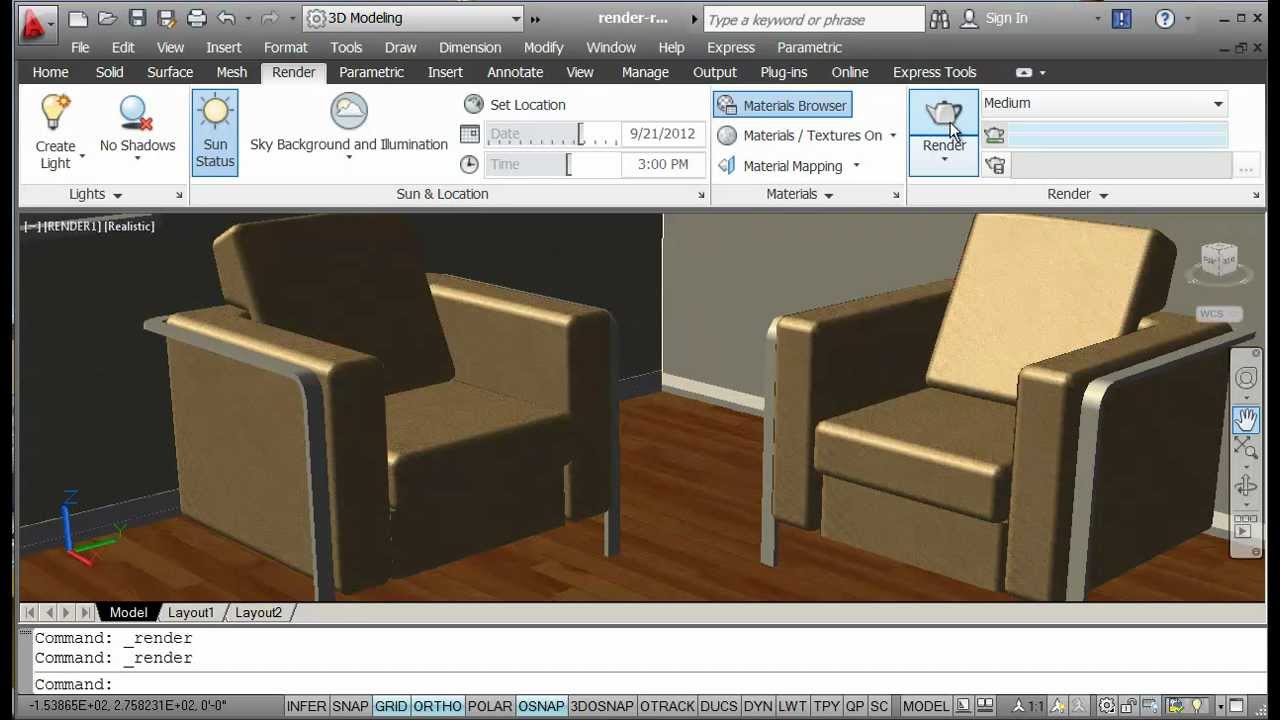 AutoCAD RENDER-2.mp4 - YouTube