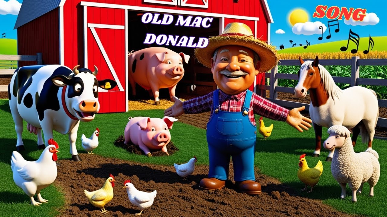 Old Mac Donald Song - Kids Videos - Old Mac Donald Had A Farm Song For ...