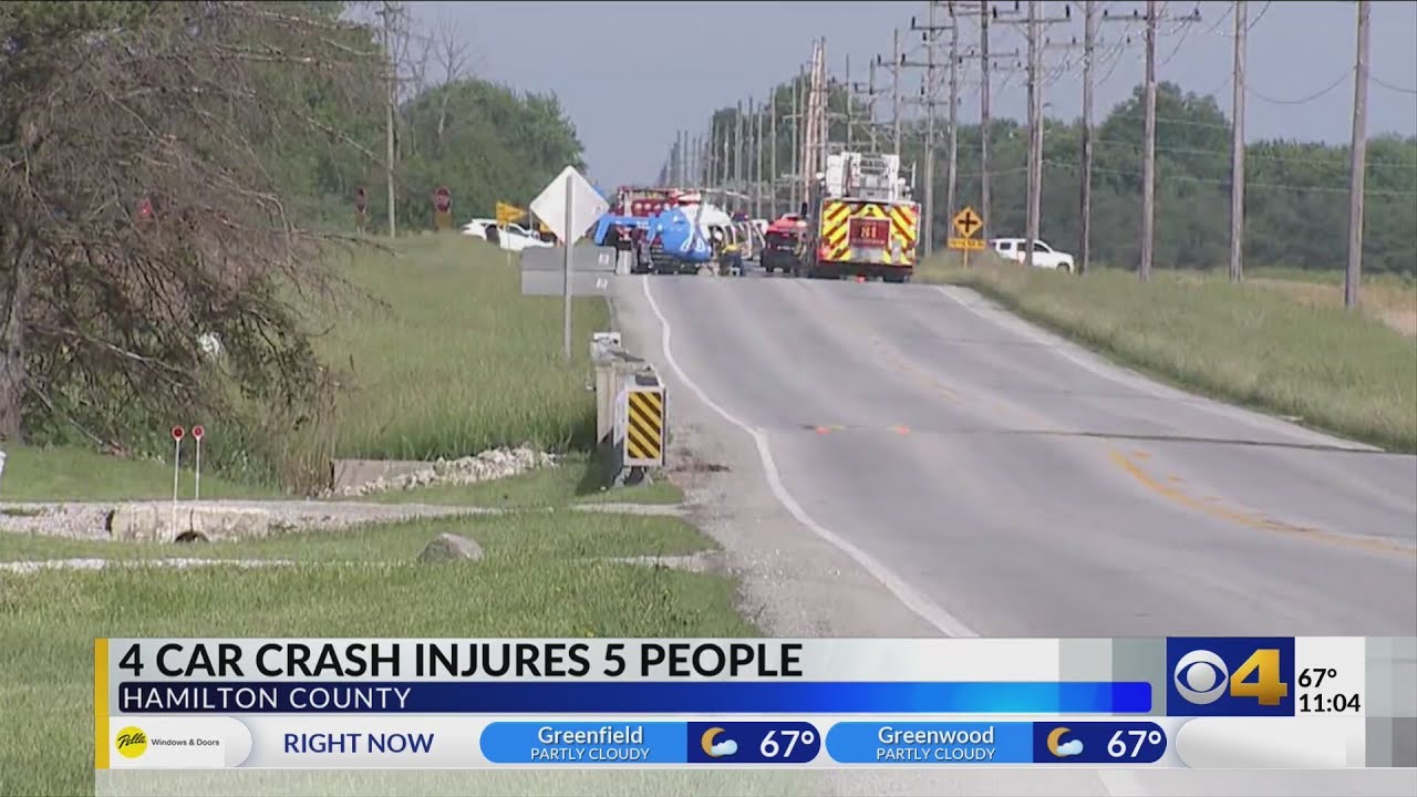 5 injured in 4-vehicle crash in Hamilton County - YouTube