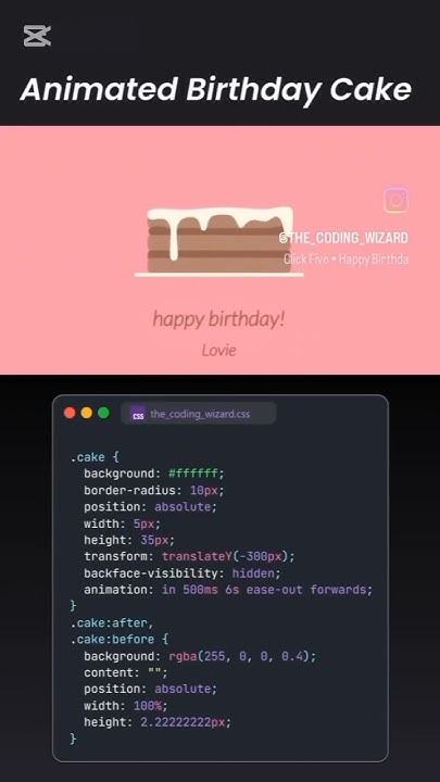Animated Happy Birthday Greeting Using HTML, CSS & JavaScript | Creative Web Animation # ...
