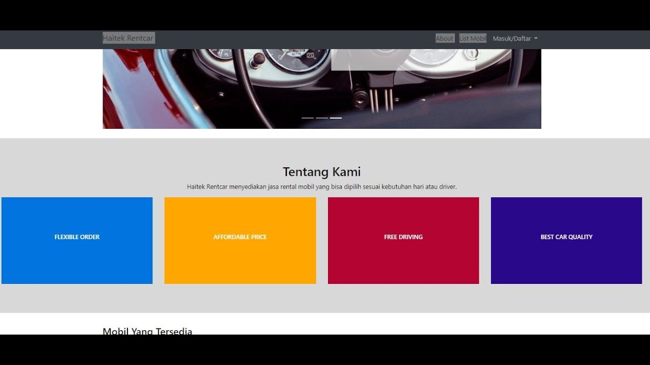 Aplikasi Website untuk Bisnis Rental Mobil dengan Tampilan Responsif ...