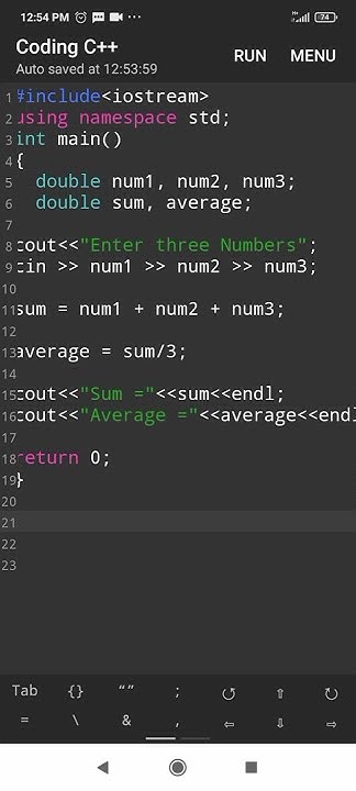 C++ program to find the sum and average of 3 numbers - YouTube